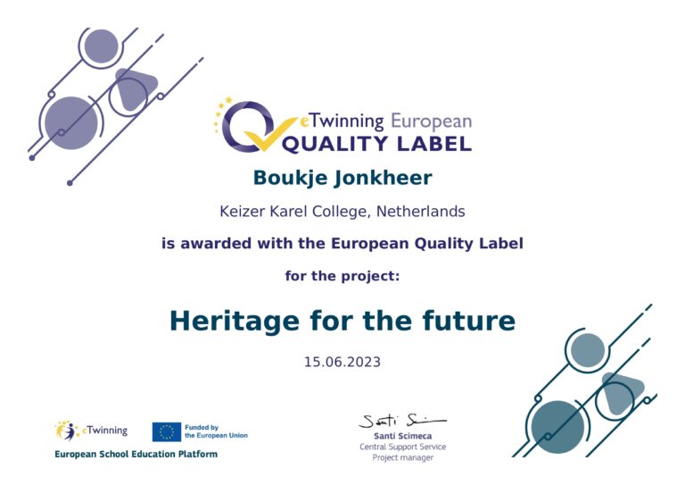 Project “Heritage for the Future” van 1Vt3 krijgt Europees ...